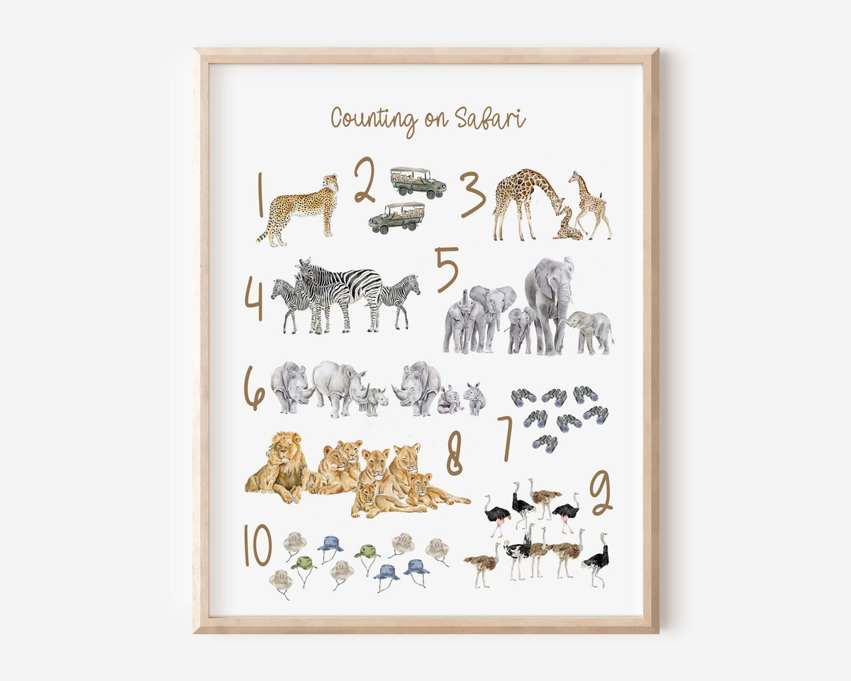 Safari Counting Print – Carrie & The Brush