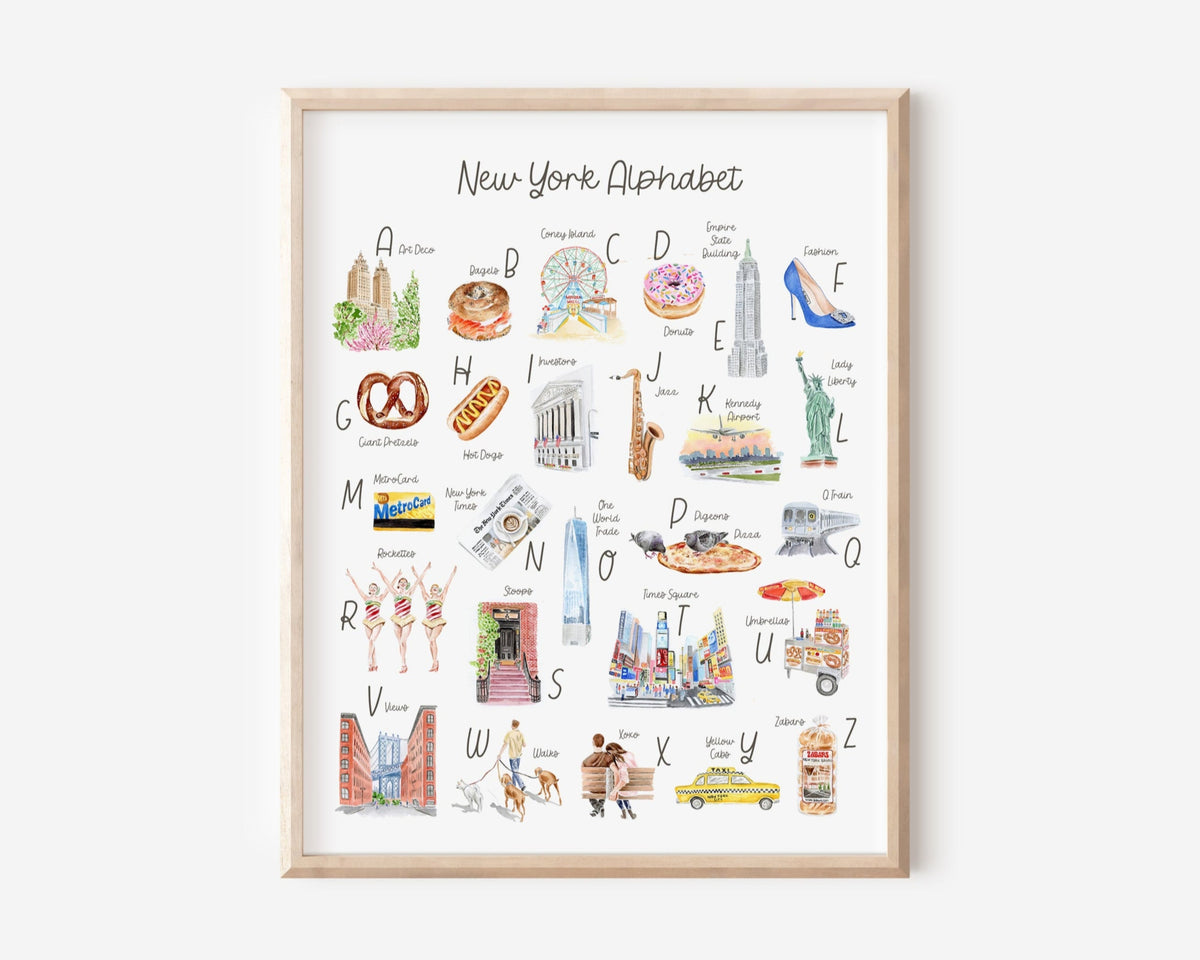 New York City Alphabet Print – Carrie & The Brush